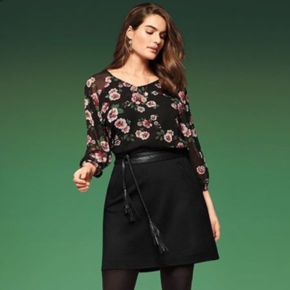 CAbi | Tops | Cabi 3595 Black Garden Floral Blouse Medium Euc | Poshmark